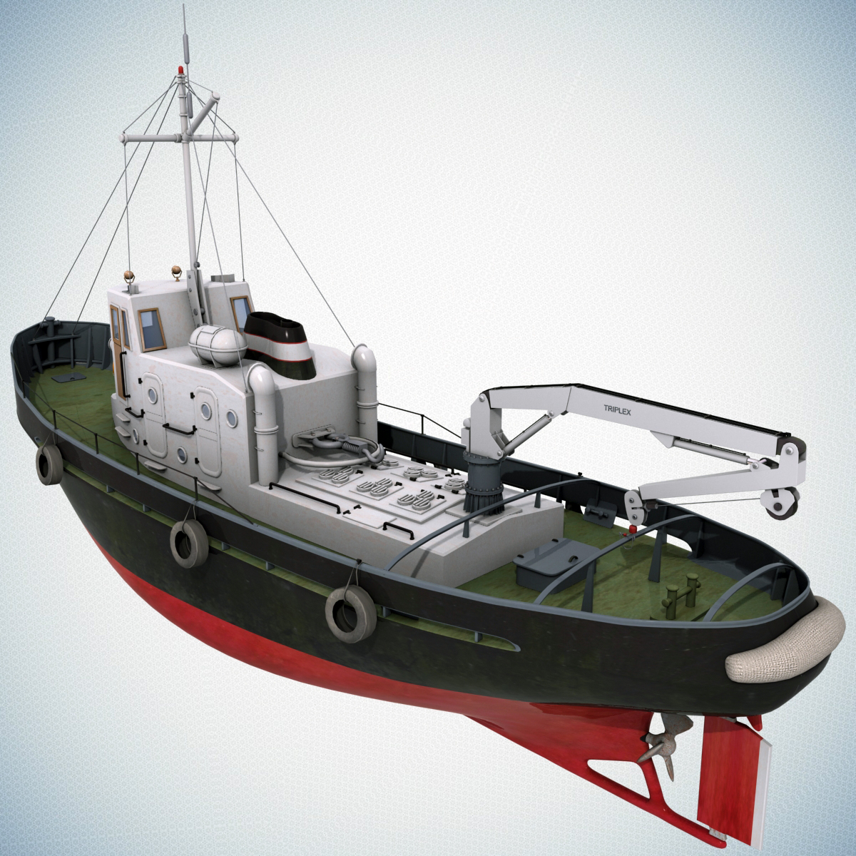 3d model tugboat crane