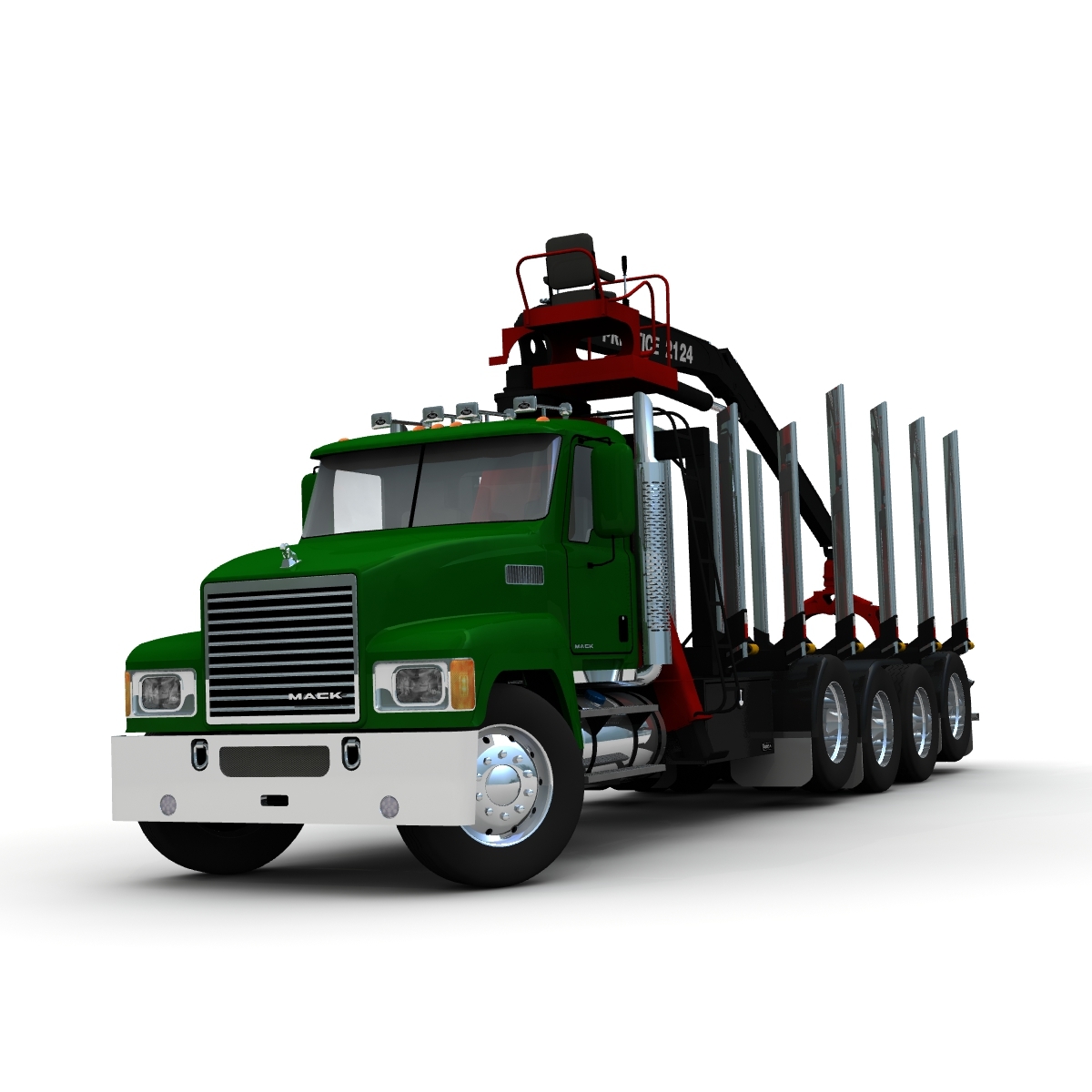 mack truck logger 3d model