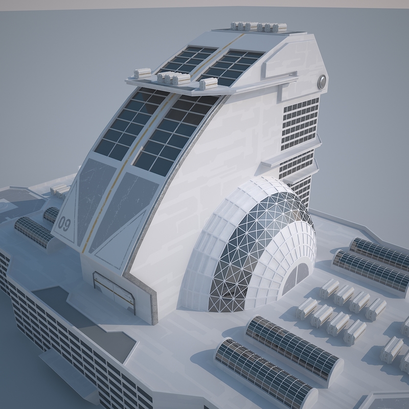 futuristic building 3d model