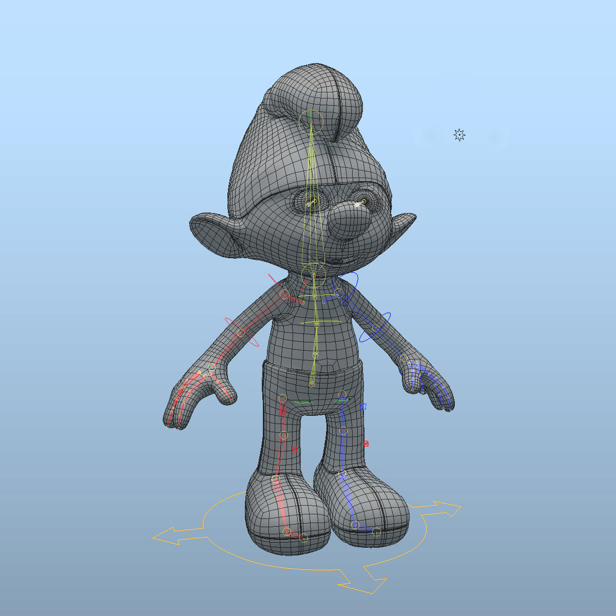 smurf rigged animation 3d model