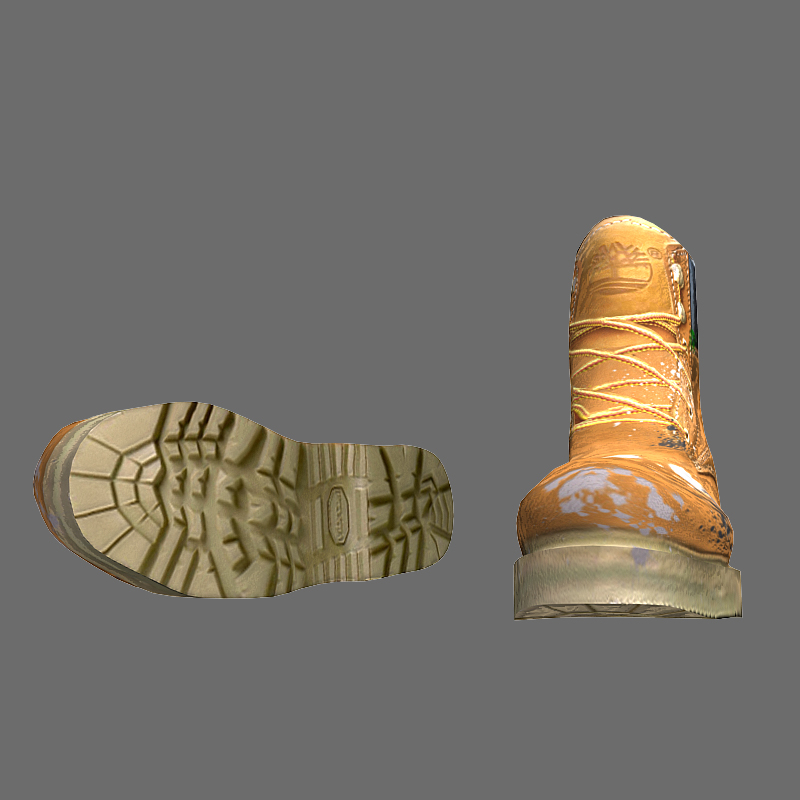 free ready timberland working boots 3d model