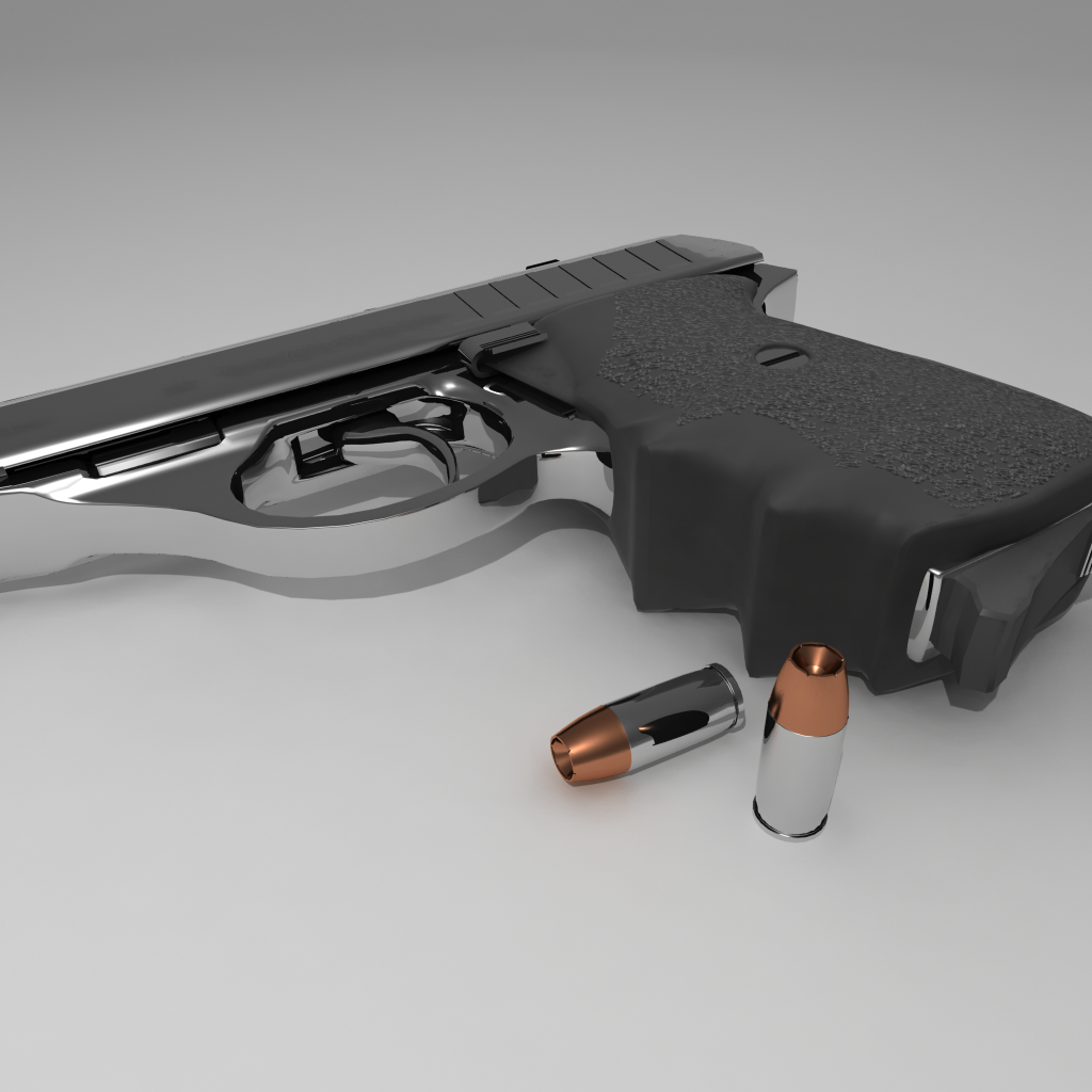 handgun 380 caliber pistol 3d model
