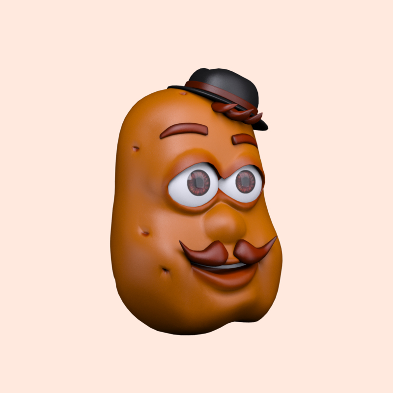 3d cartoon character potato model