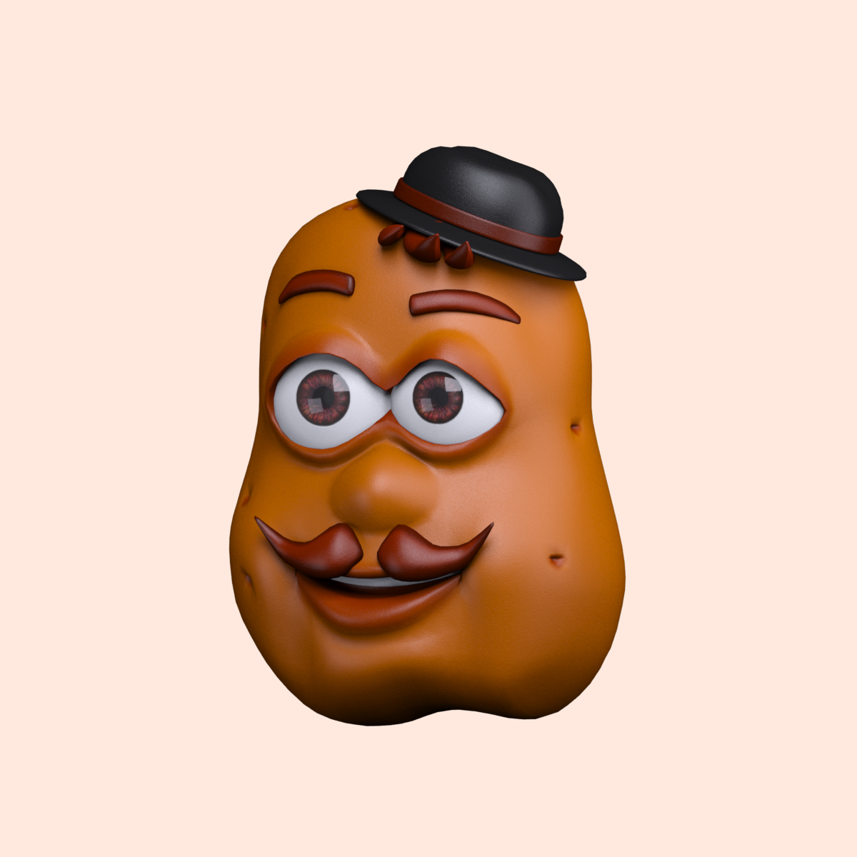 3d cartoon character potato model