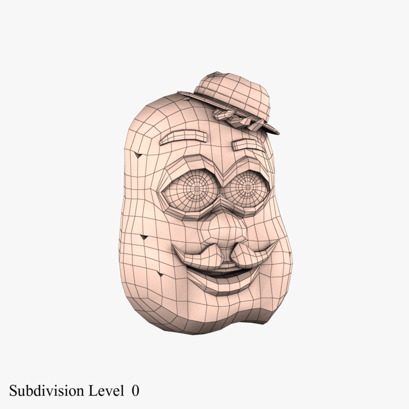 3d cartoon character potato model