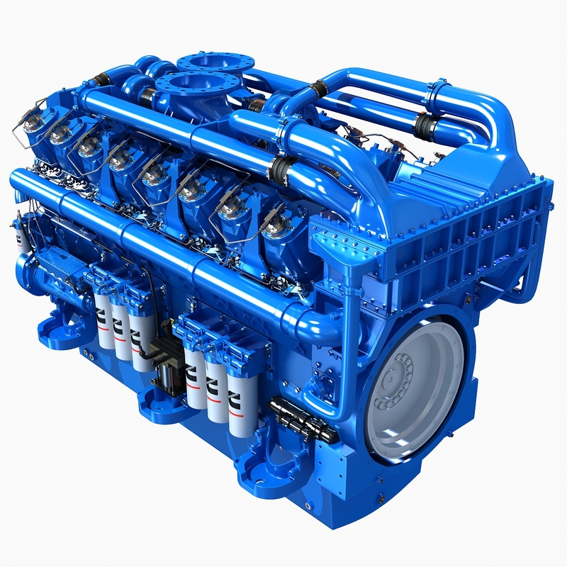 v12 diesel engine 3d obj