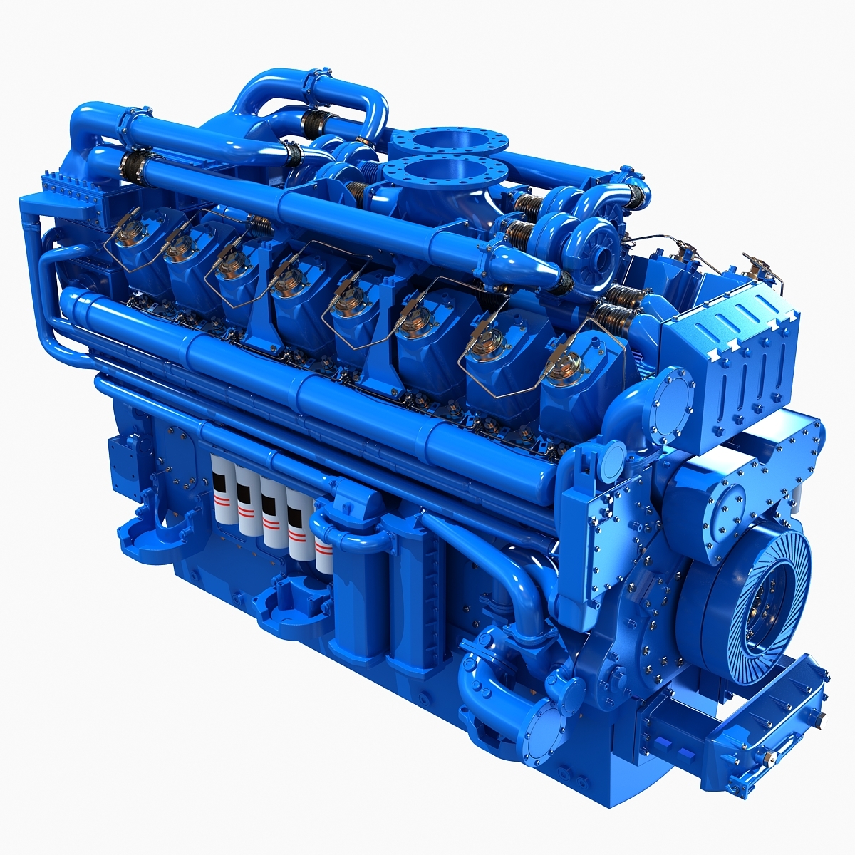 v12 diesel engine 3d obj
