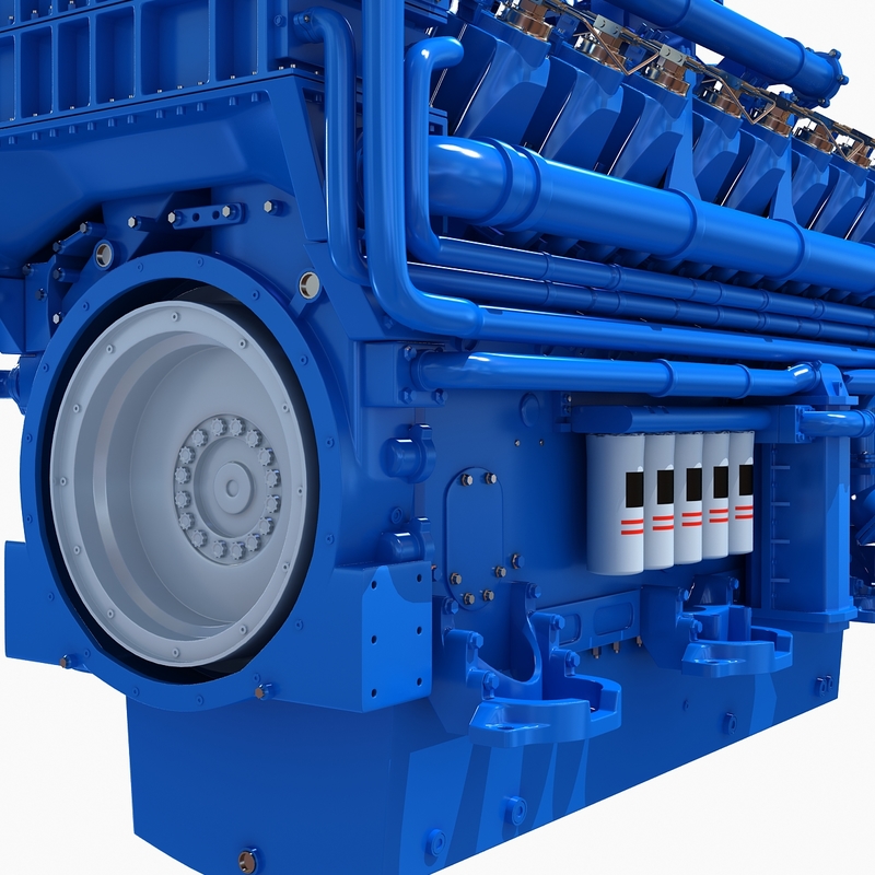 v12 diesel engine 3d obj