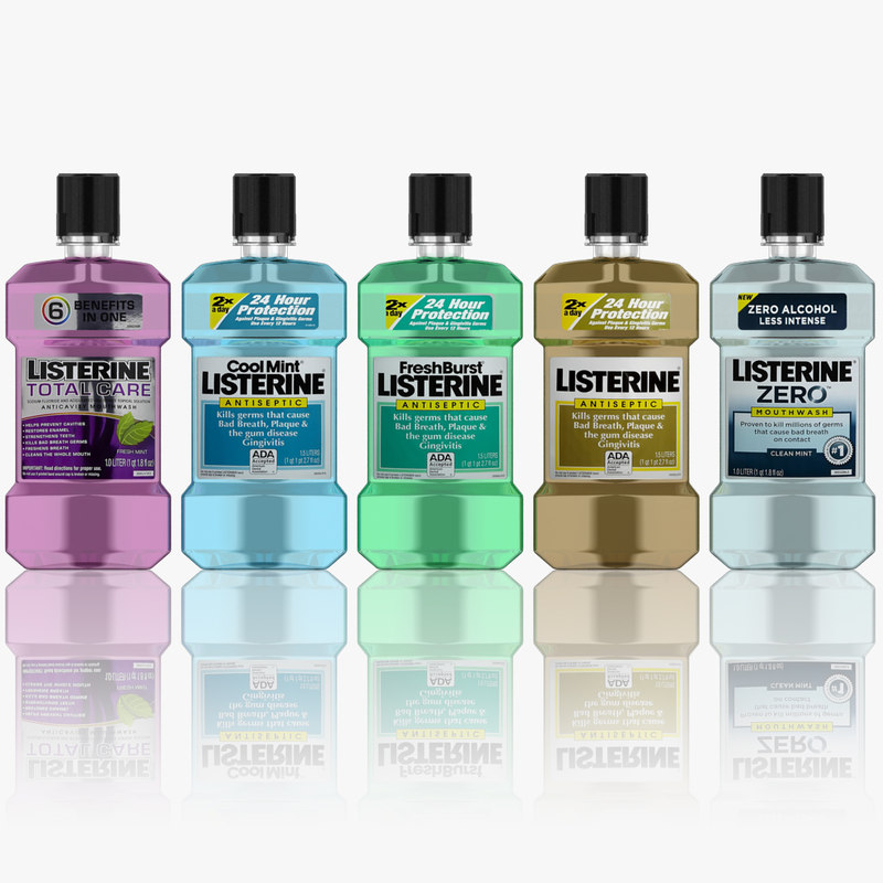 3d listerine 5 colors animation