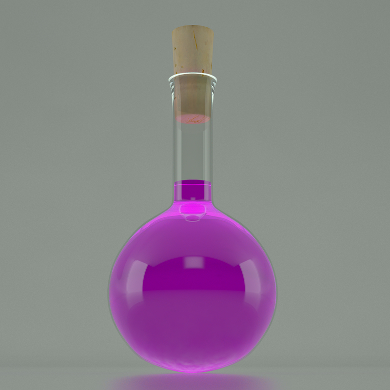 3d magic potion bottle