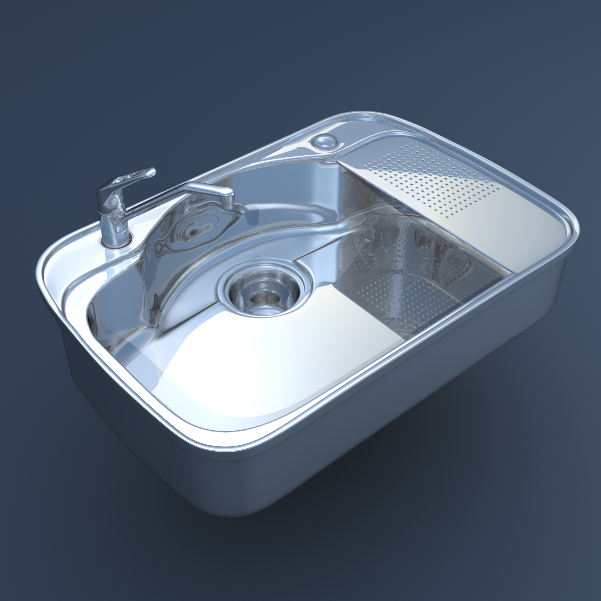 stainless steel kitchen sink 3d model