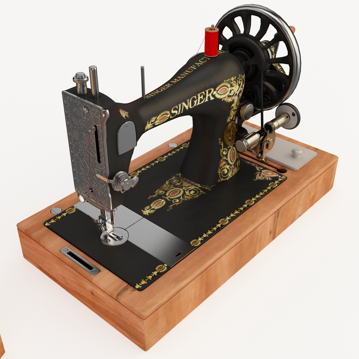 antique singer sewing machine 3d 3ds