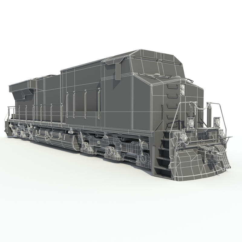 3d railway ge locomotive train model