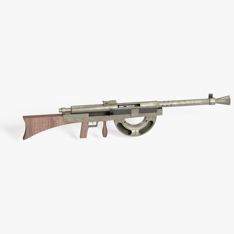 3d model chauchat machine rifle weapons