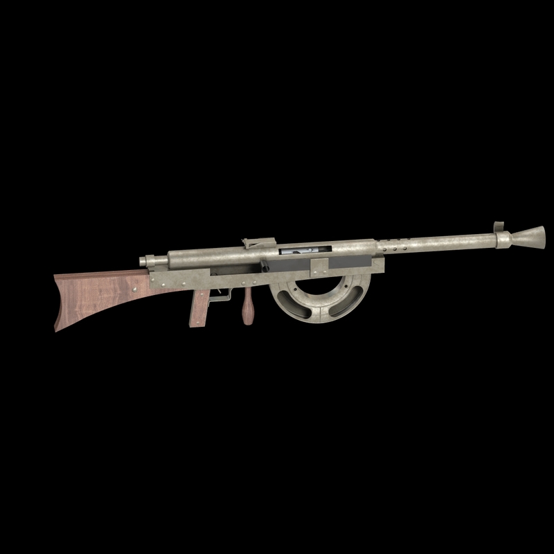 3d model chauchat machine rifle weapons