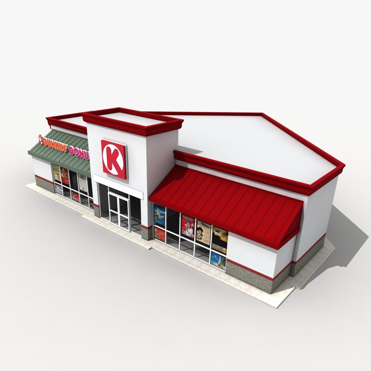 3d model circle k convenience store