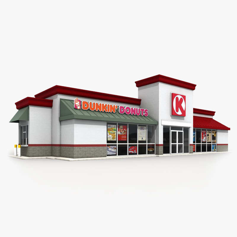 3d model circle k convenience store