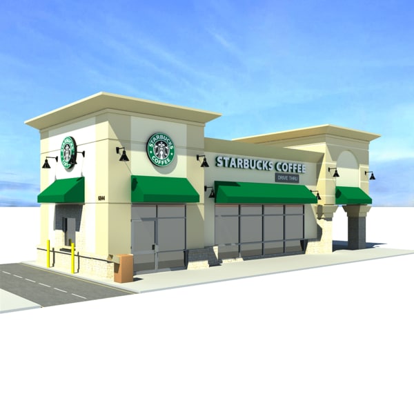 3d model starbucks coffee restaurant