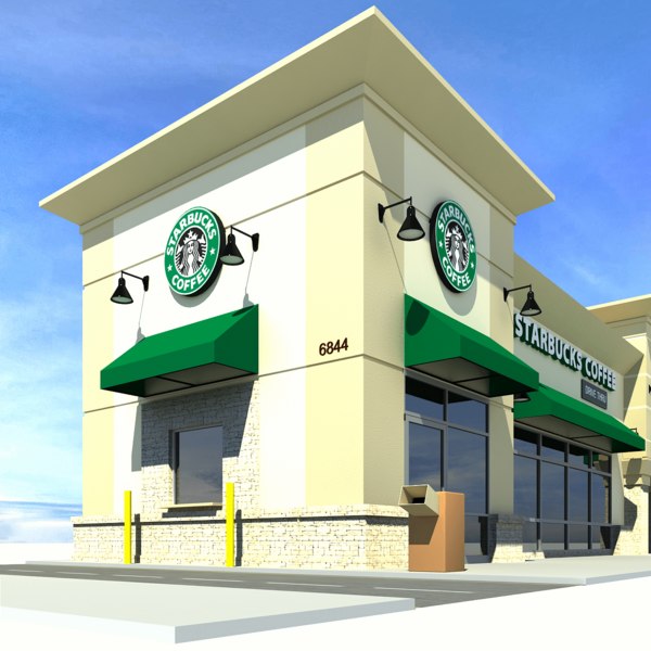 3d model starbucks coffee restaurant