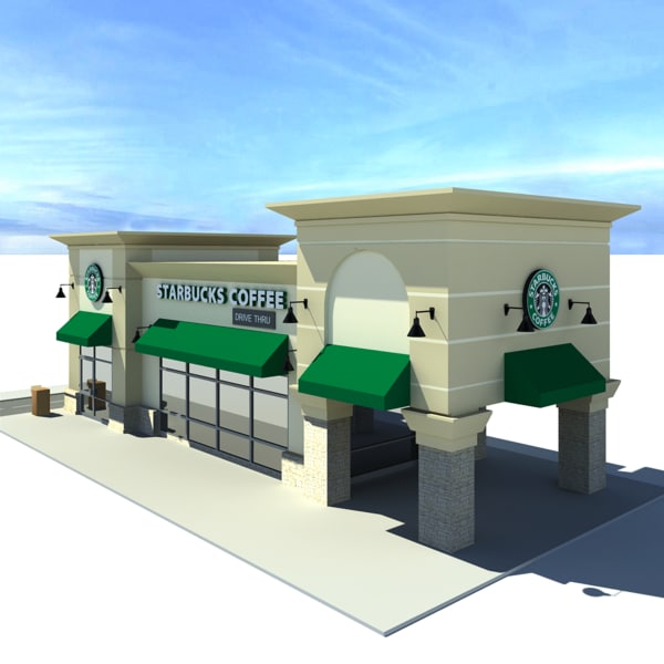 3d model starbucks coffee restaurant