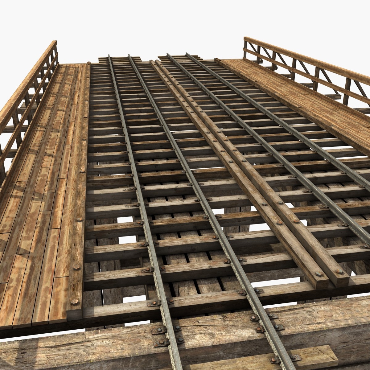 old wooden railway bridge model