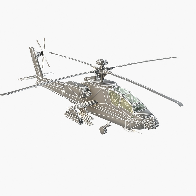 3d model army attack helicopter