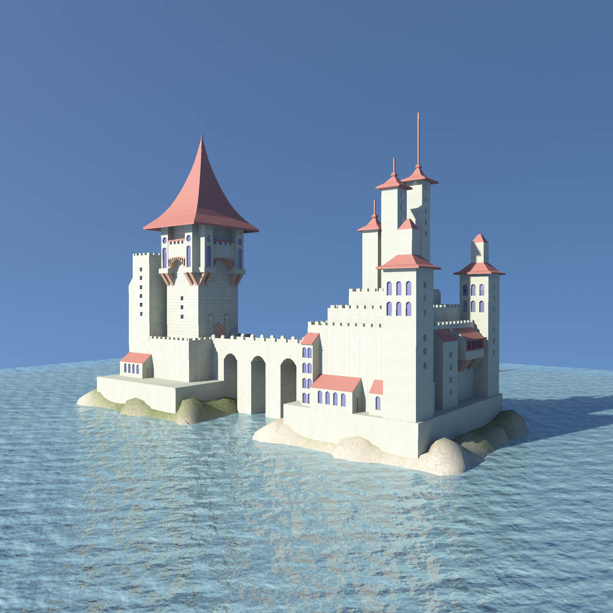 3ds max sea castle