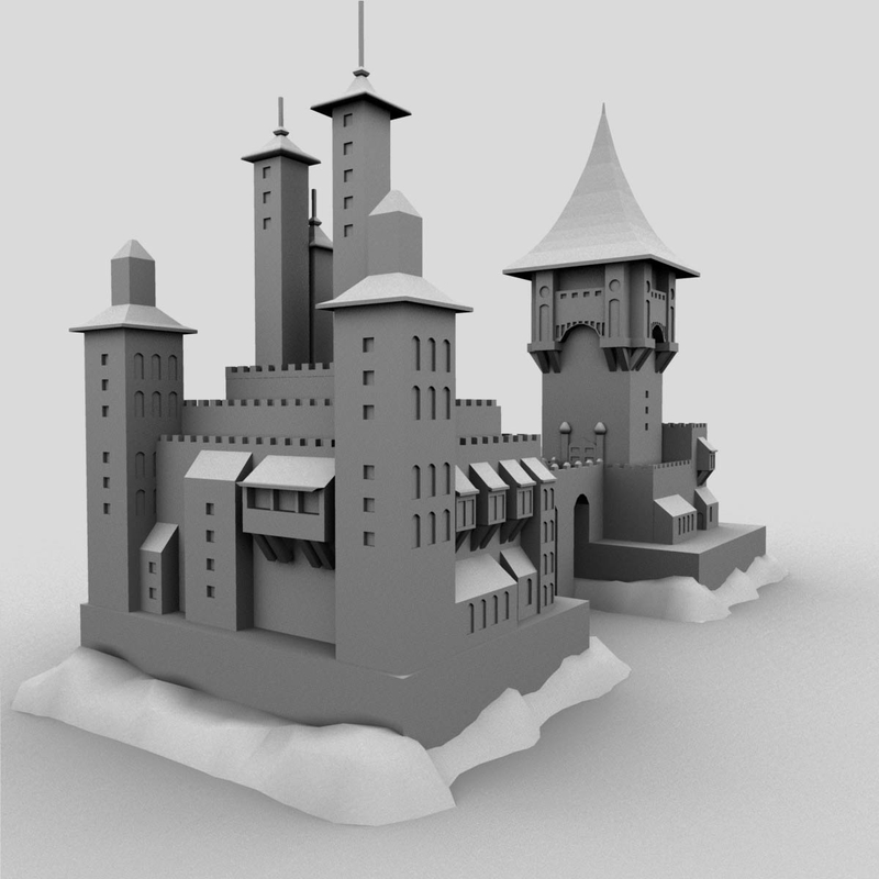 3ds max sea castle