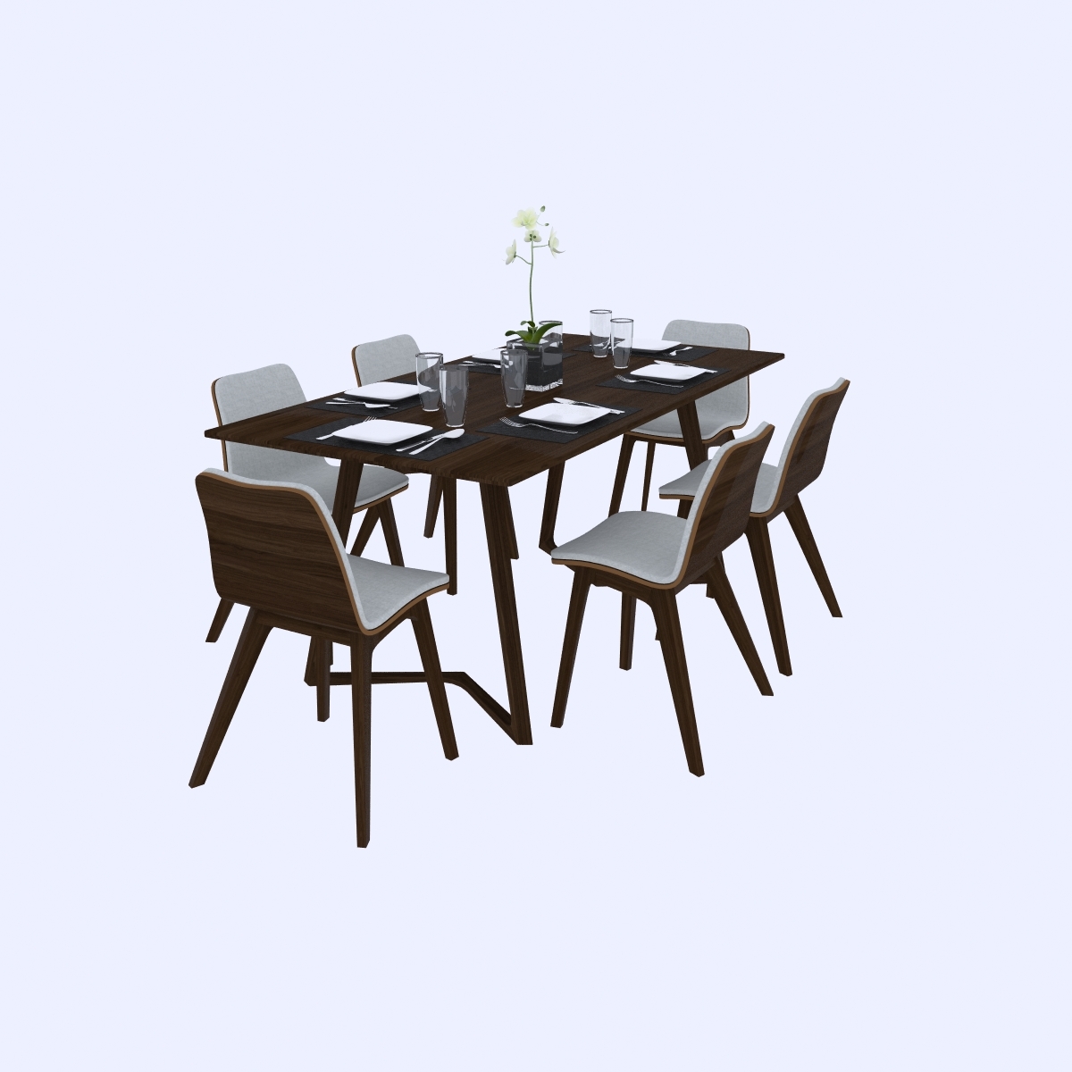 3d c4d dining table set