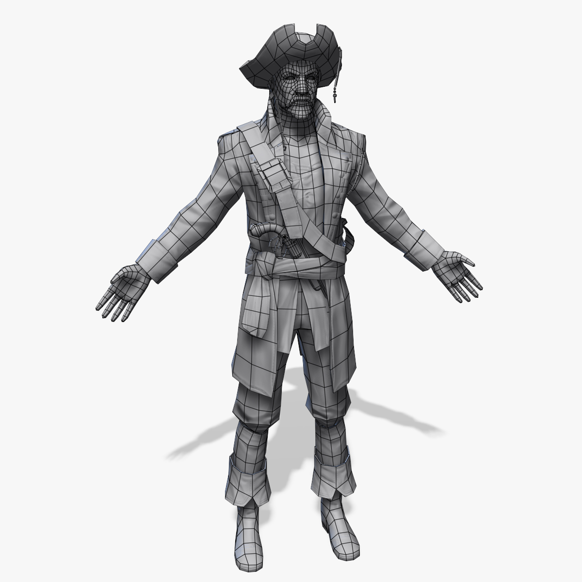 3d model pirate lord real-time