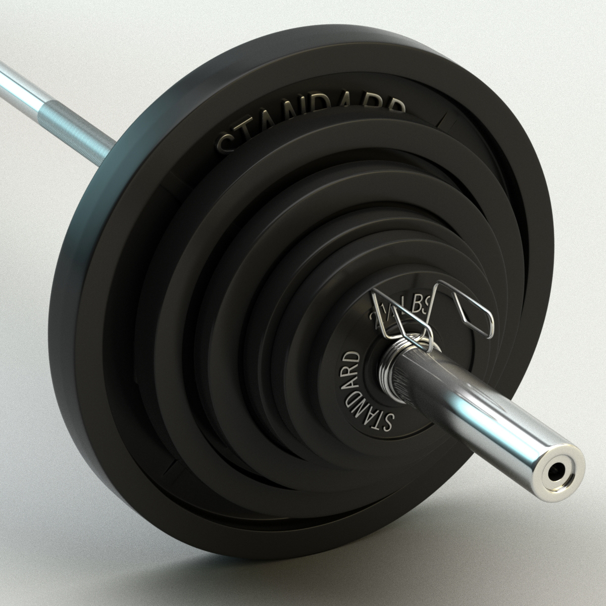 standard olympic barbell 3d model
