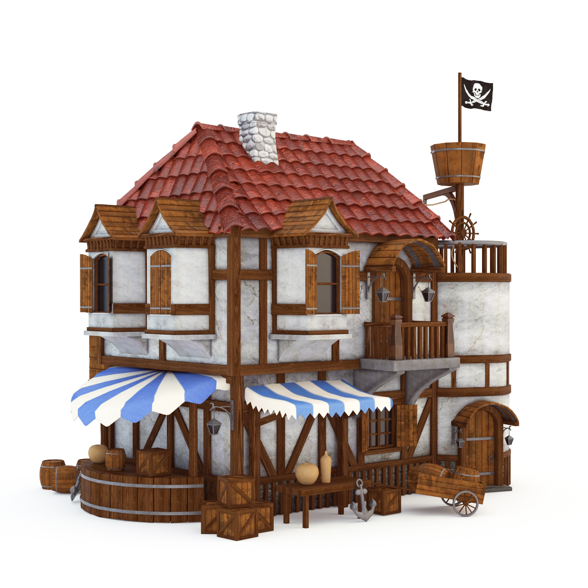 pirate house 3d model