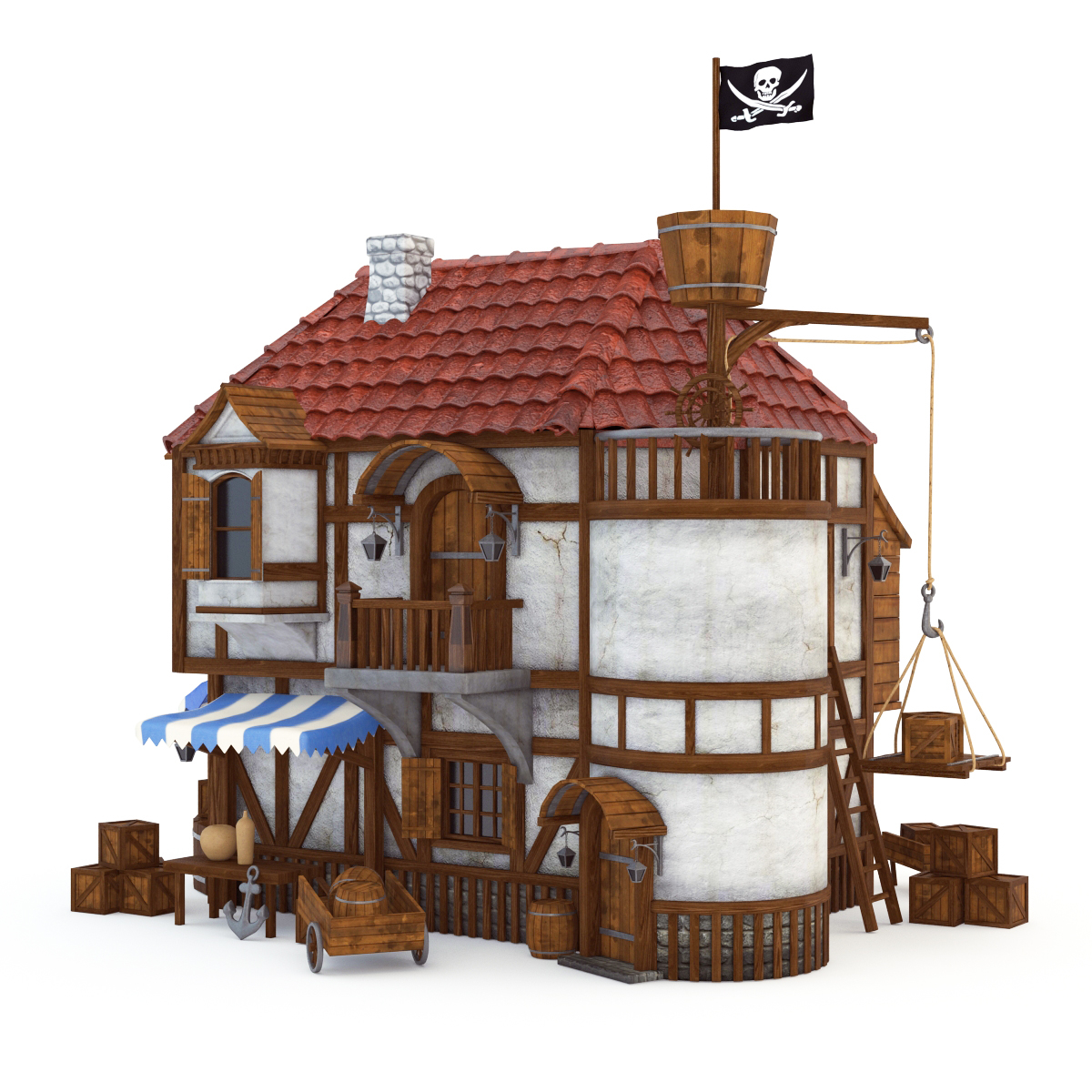 pirate house 3d model