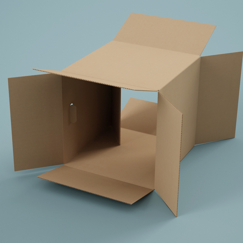 cardboard box 3d max