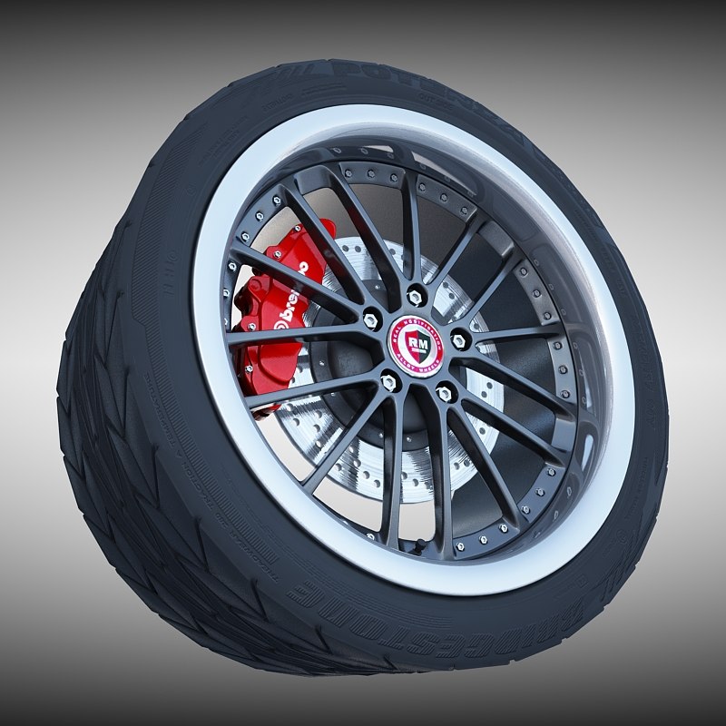 3d model of rm racing sports wheel tire