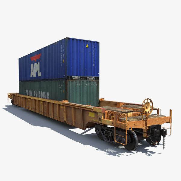 railway cargo car train 3d model
