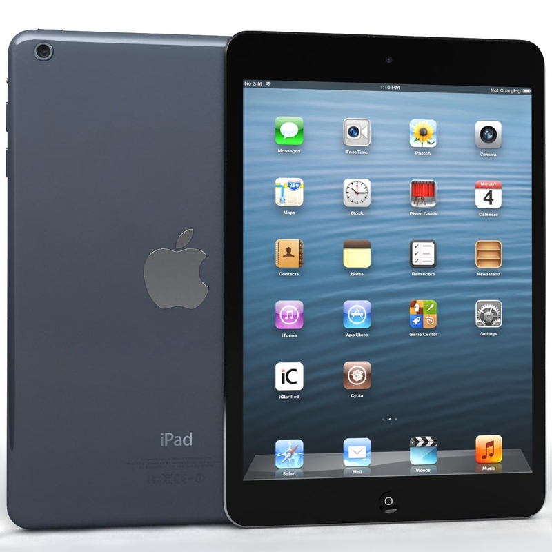 apple ipad mini blue 3d model