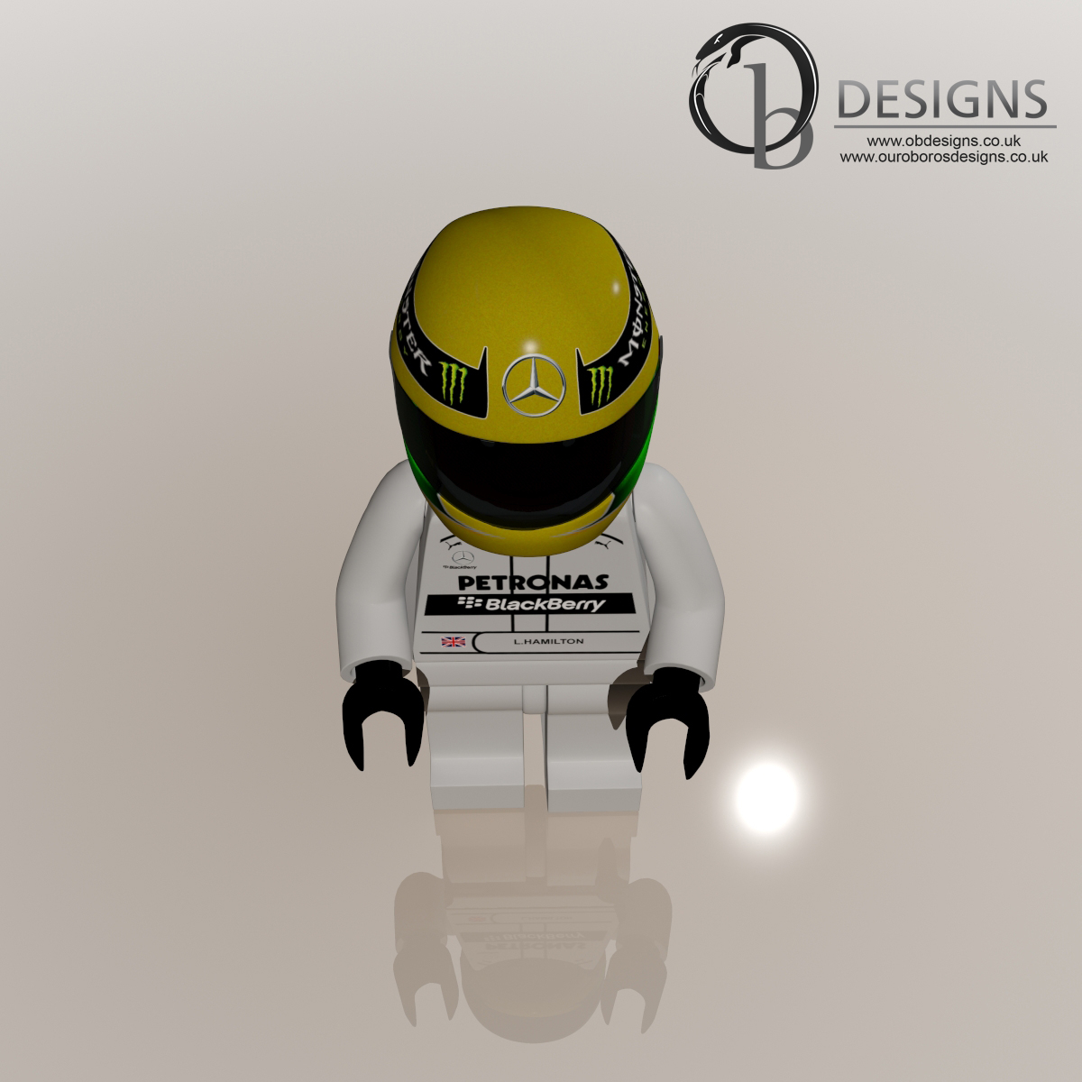 3d lego lewis hamilton model