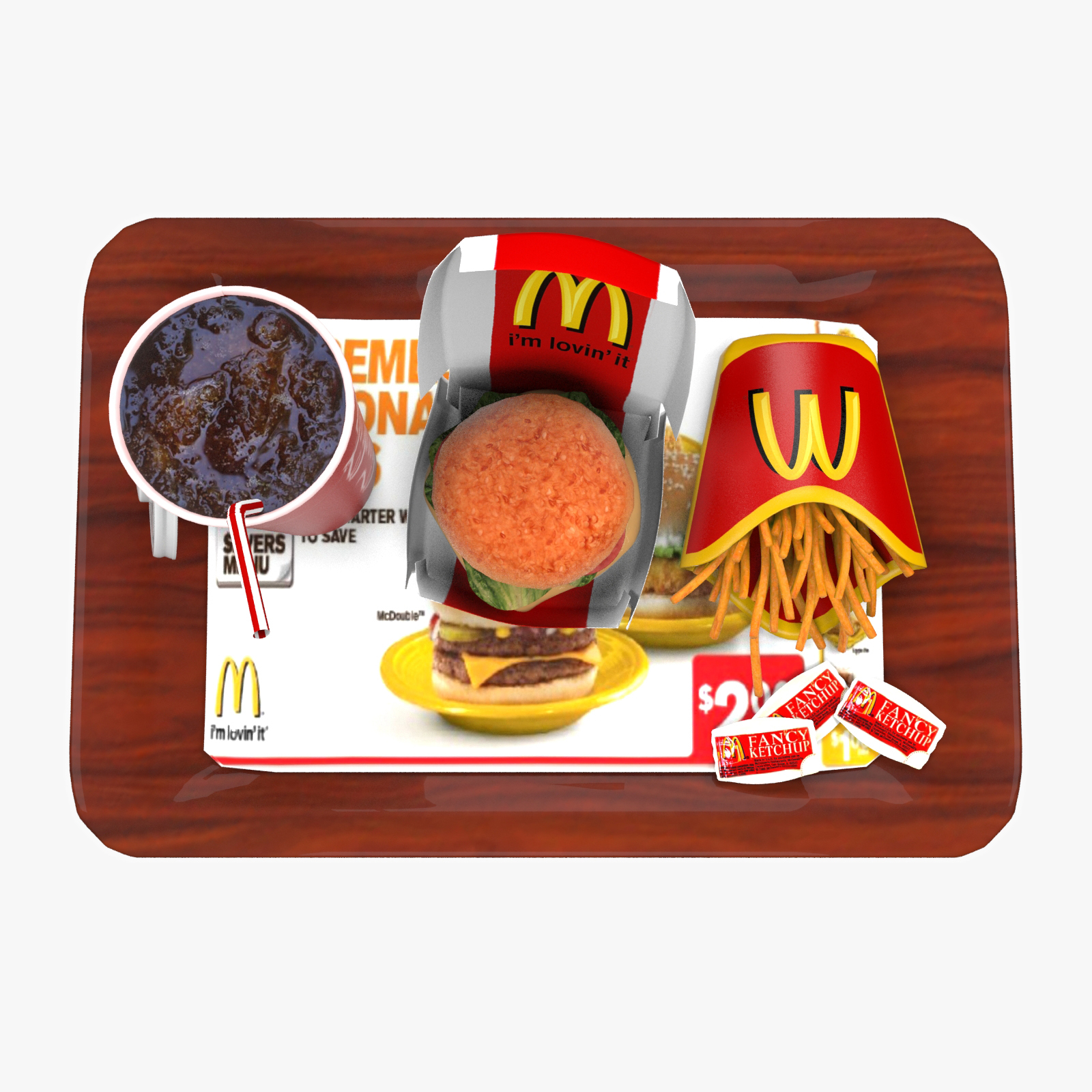 3d model fast food pack