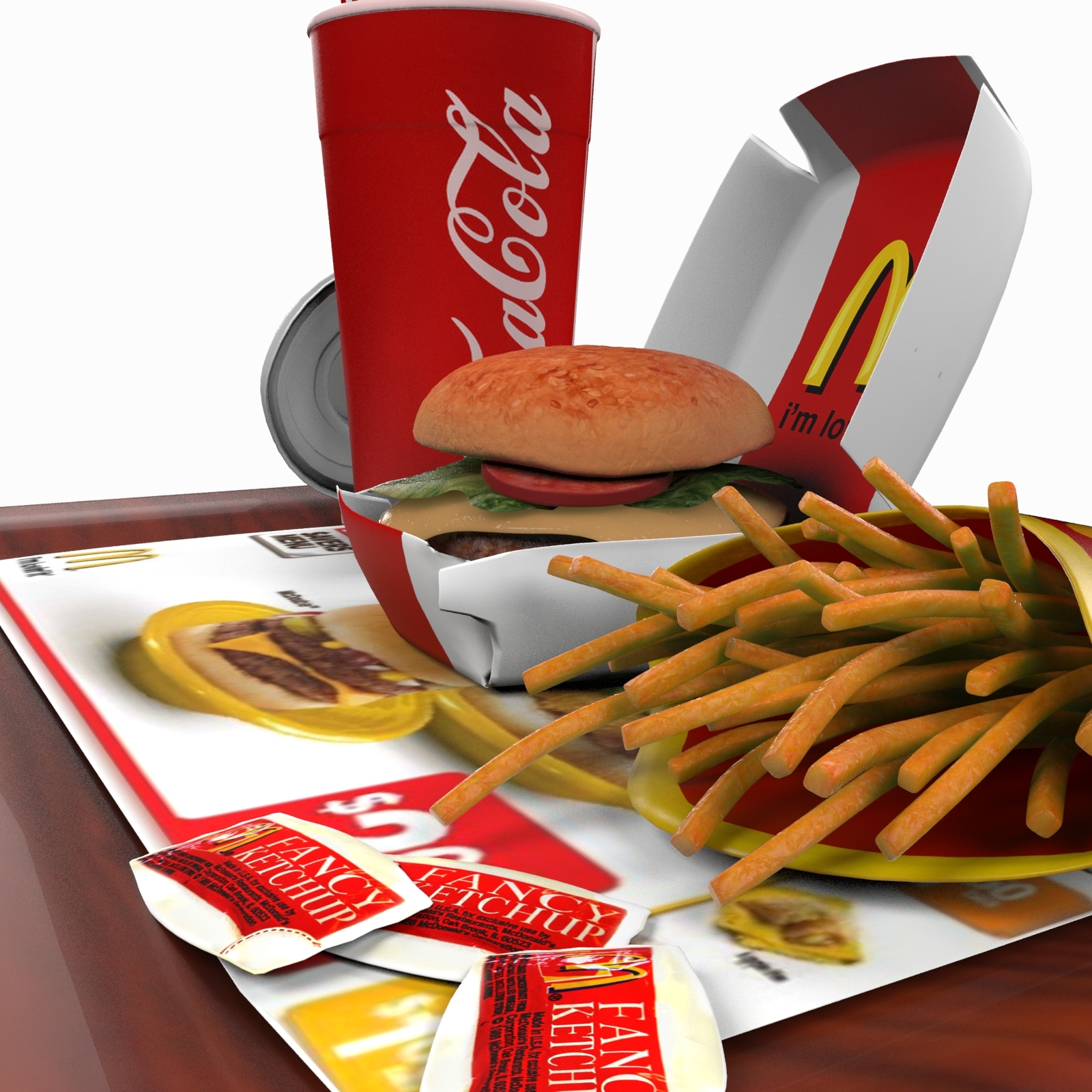 3d model fast food pack