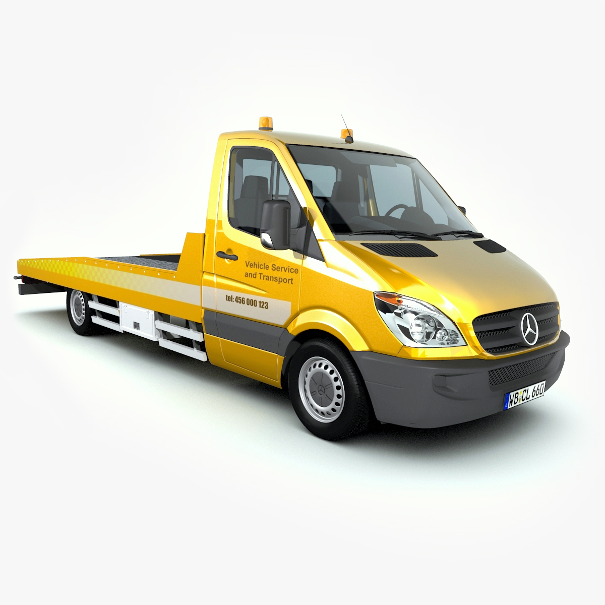3d model mercedes-benz sprinter tow truck