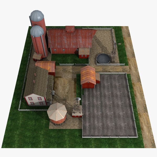 3d model cartoon farm