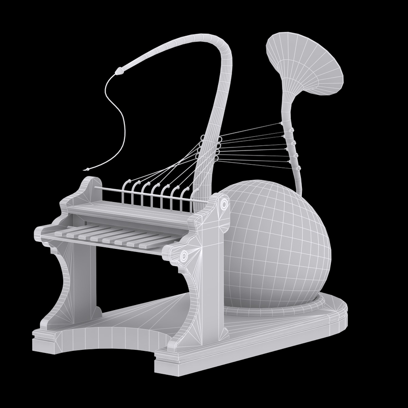 max futuristic fantasy instrument brass