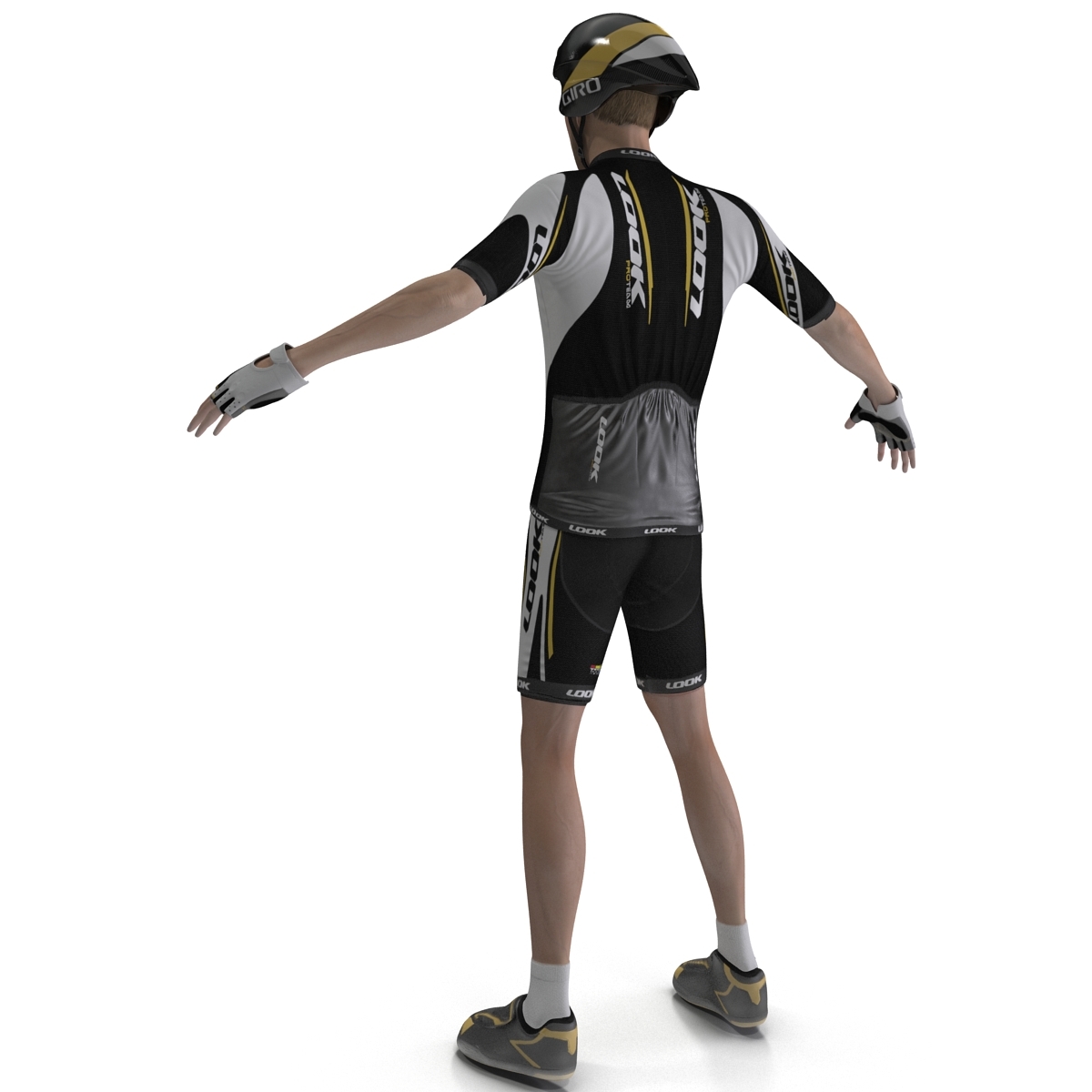 racing cyclist rigged 3d model