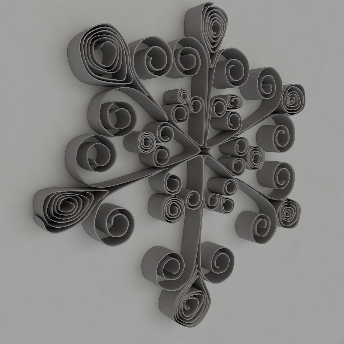 quilling snowflakes grid 02 3d model