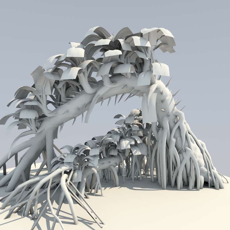 alien tree 3d obj