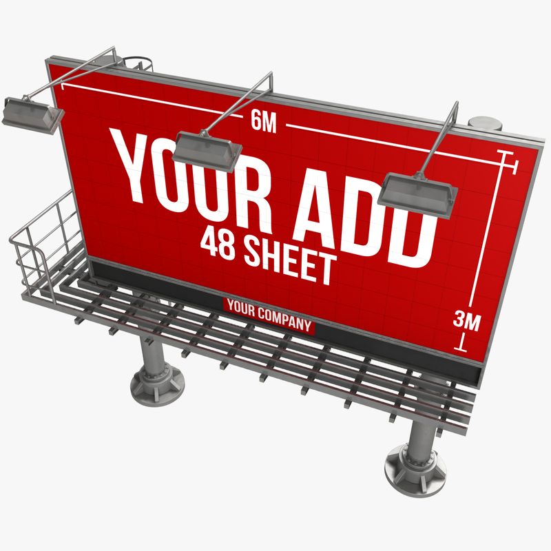 billboard 48 sheet pillars 3d lwo