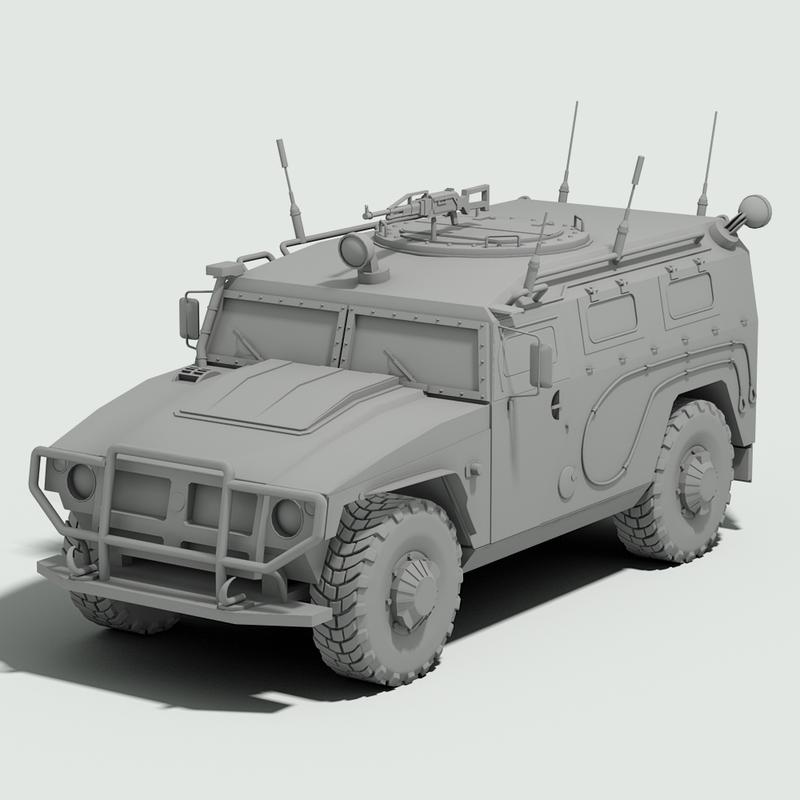 russian gaz 2975 tigr 3d max
