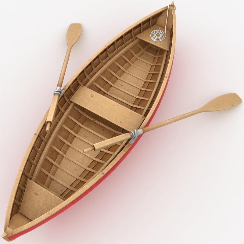 realistic rowboat 3d model