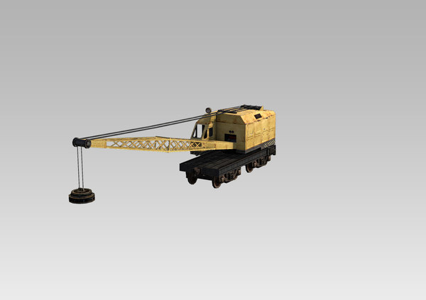 railway crane 3d 3ds
